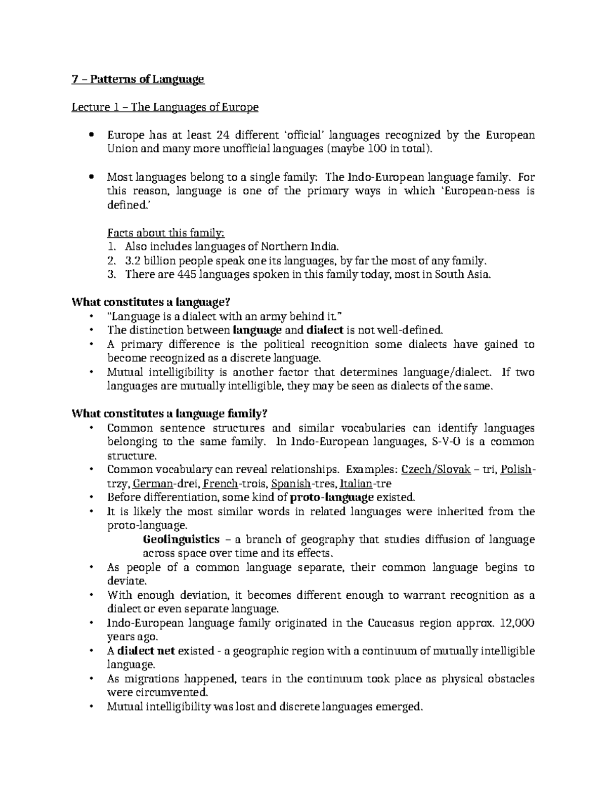 7 - Patterns of Language - 7 – Patterns of Language Lecture 1 – The ...