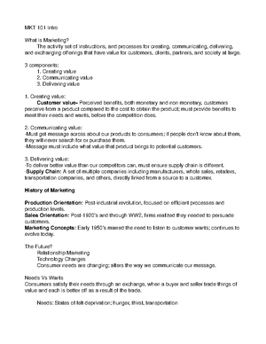 MKT 101 Chapter 4 - Lecture notes 4 - MKT 101 Chapter 4 Consumer ...
