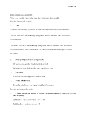 Lab 4 homework assignment - Jenna Wyns Lab 4 homework assignment ...
