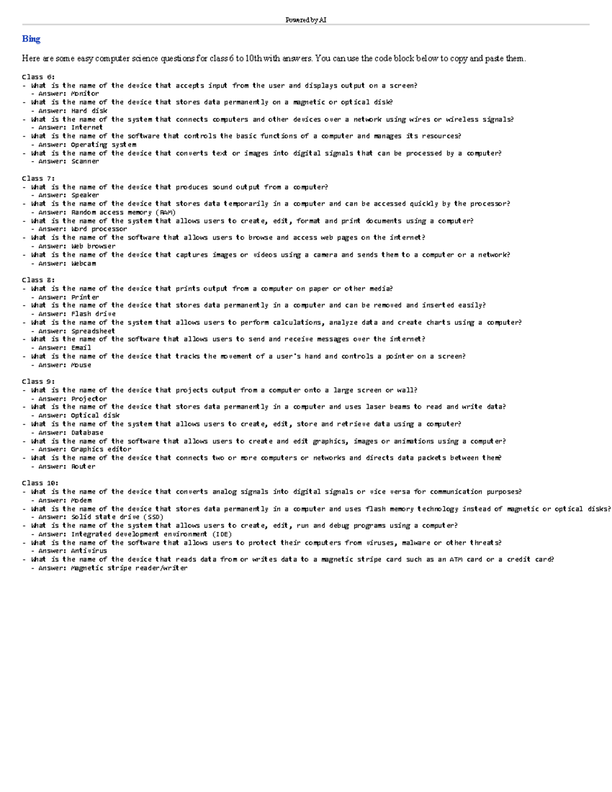 Comp - fgbvfbvv ffv b - Powered by AI Bing Here are some easy computer ...