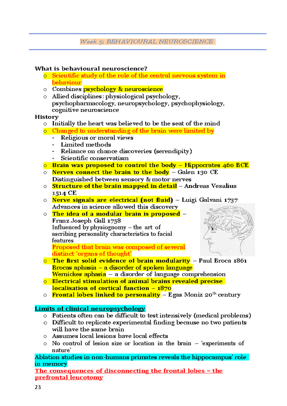 5+6 - Lecture notes 5-6 - Week 5: BEHAVIOURAL NEUROSCIENCE What is ...