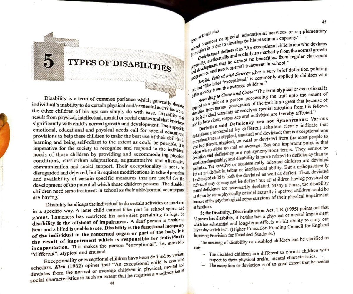 Concept of disability ( Dr. Jaswant et.al. creating an inclusive school ...