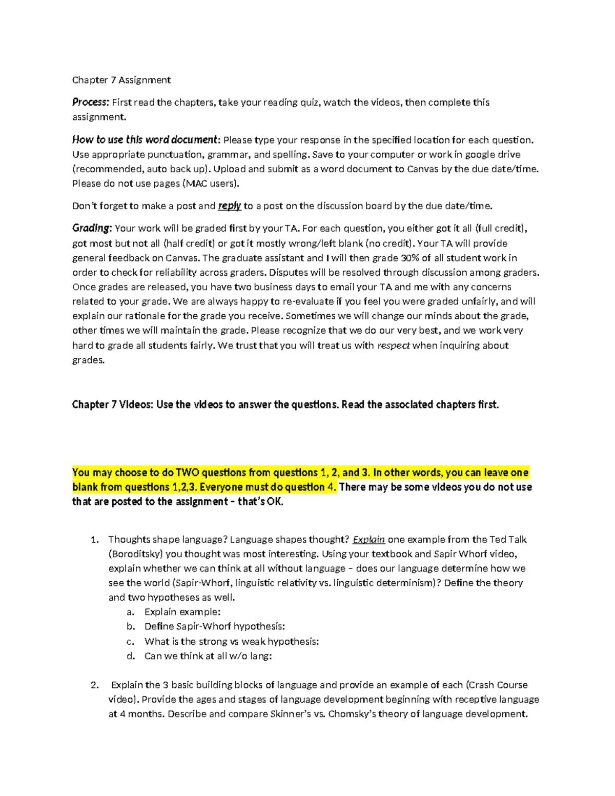 Chapter 7 assignment - For Kondrad JMU - Chapter 7 Assignment Process: First read the chapters ...