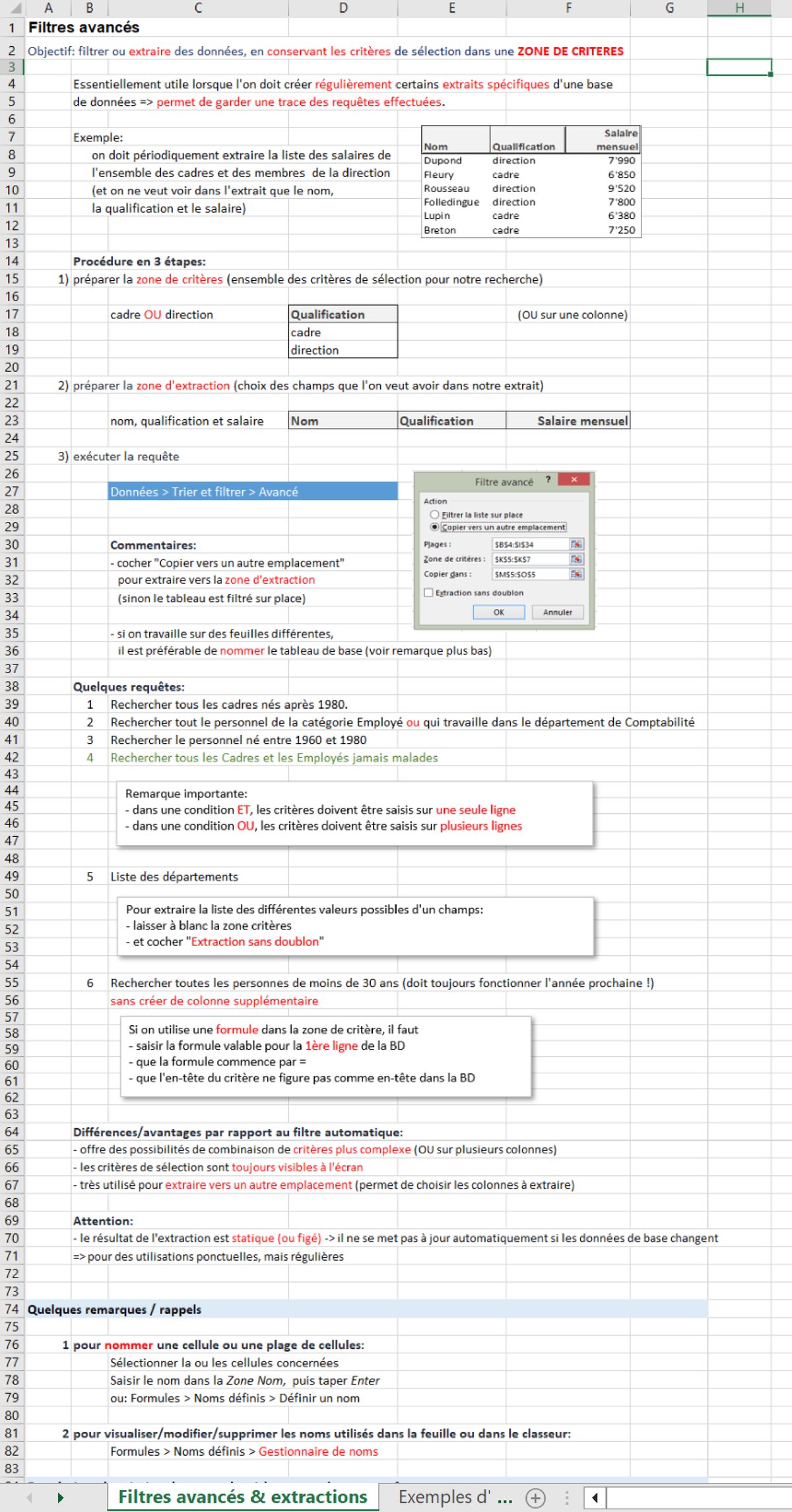 HEG Informatique - Excel 2 - Studocu