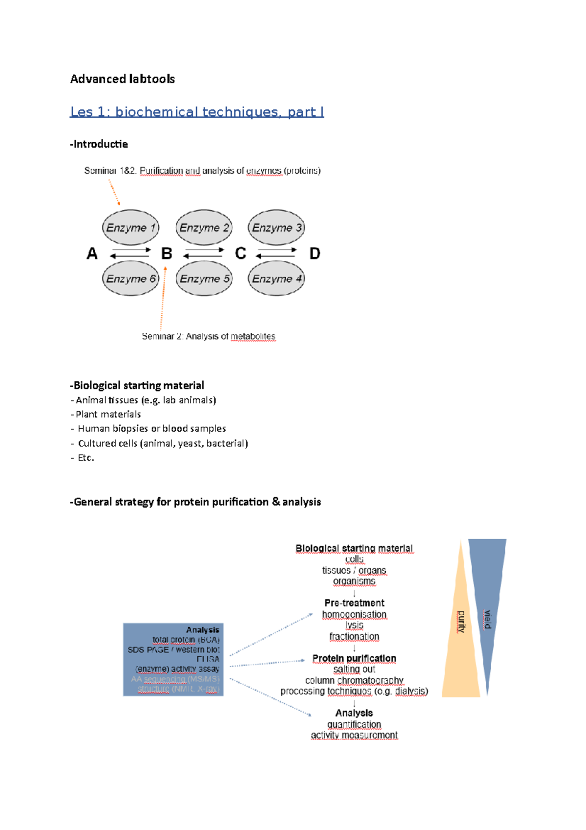 Advanced labtools - Advanced labtools Les 1: biochemical techniques, part I -Introducie ...