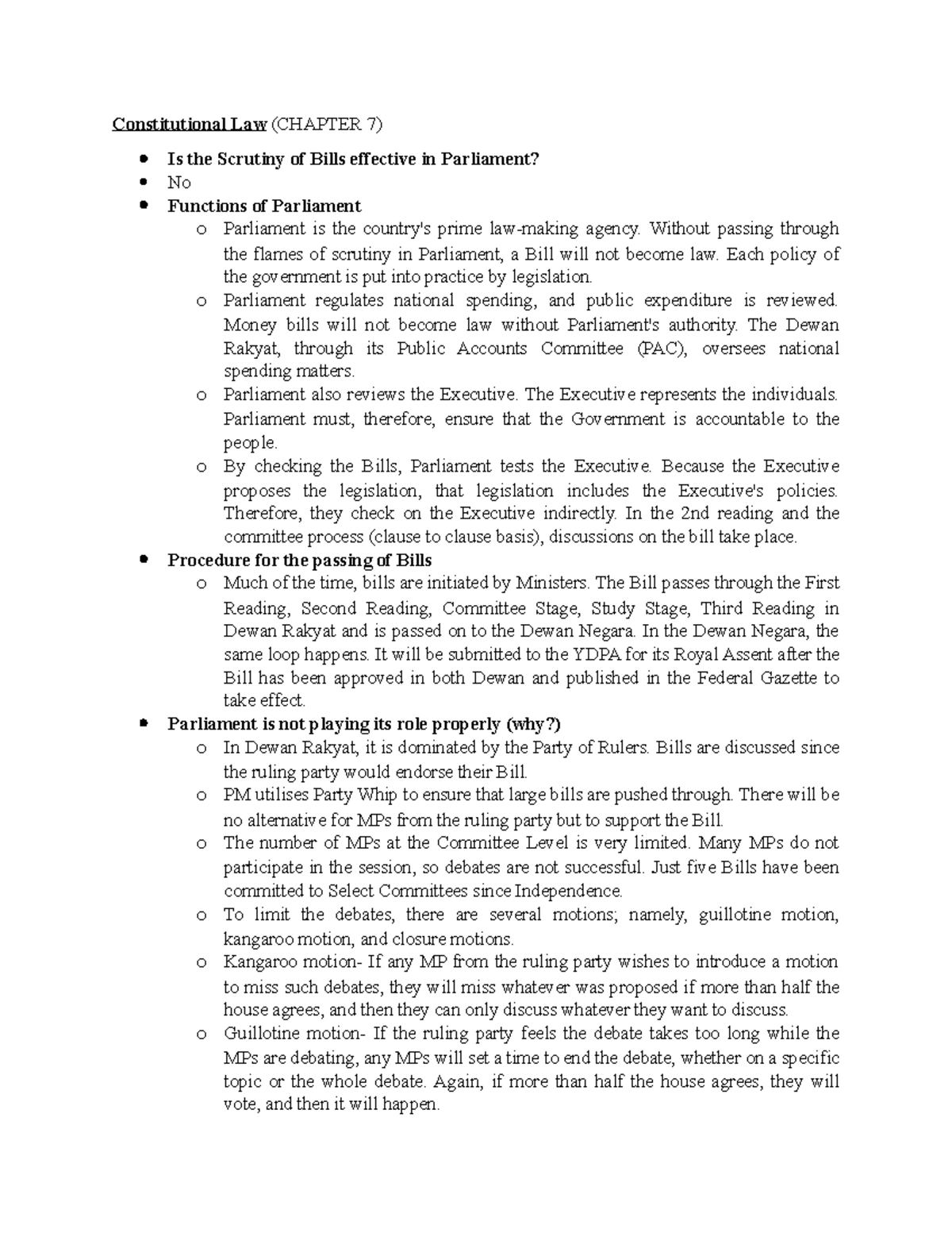 Constitutional Law ( Chapter 7) - Constitutional Law (CHAPTER 7) Is the ...