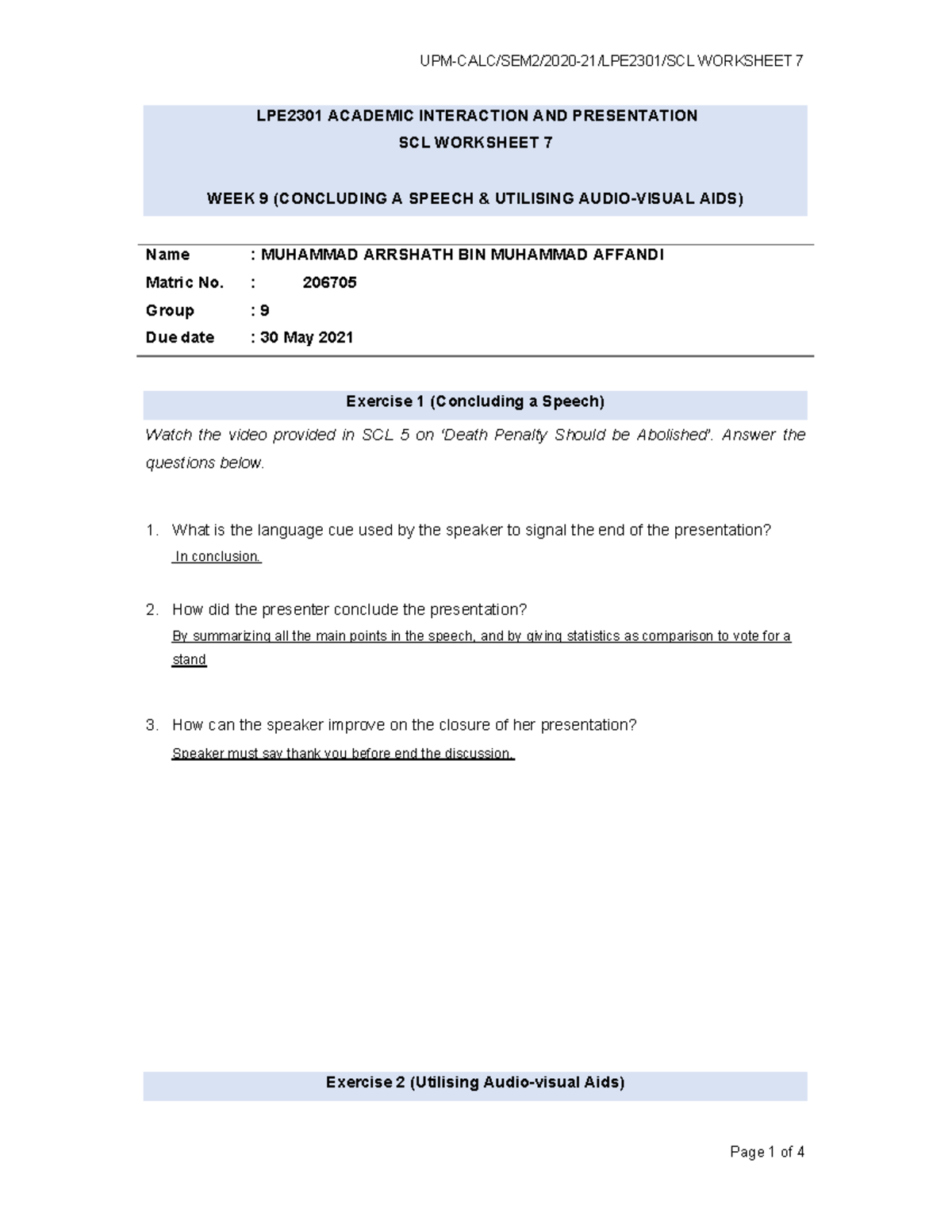 Scl 7 - This is SCl 7 - LPE2301 ACADEMIC INTERACTION AND PRESENTATION ...