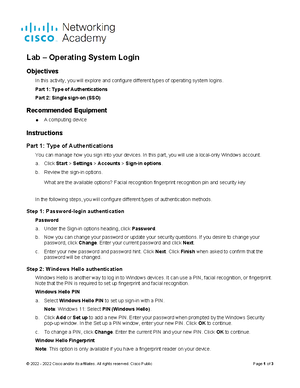 13.3.2.5 Lab - Configure Windows Local Security Policy - Introduction In this lab, you will ...