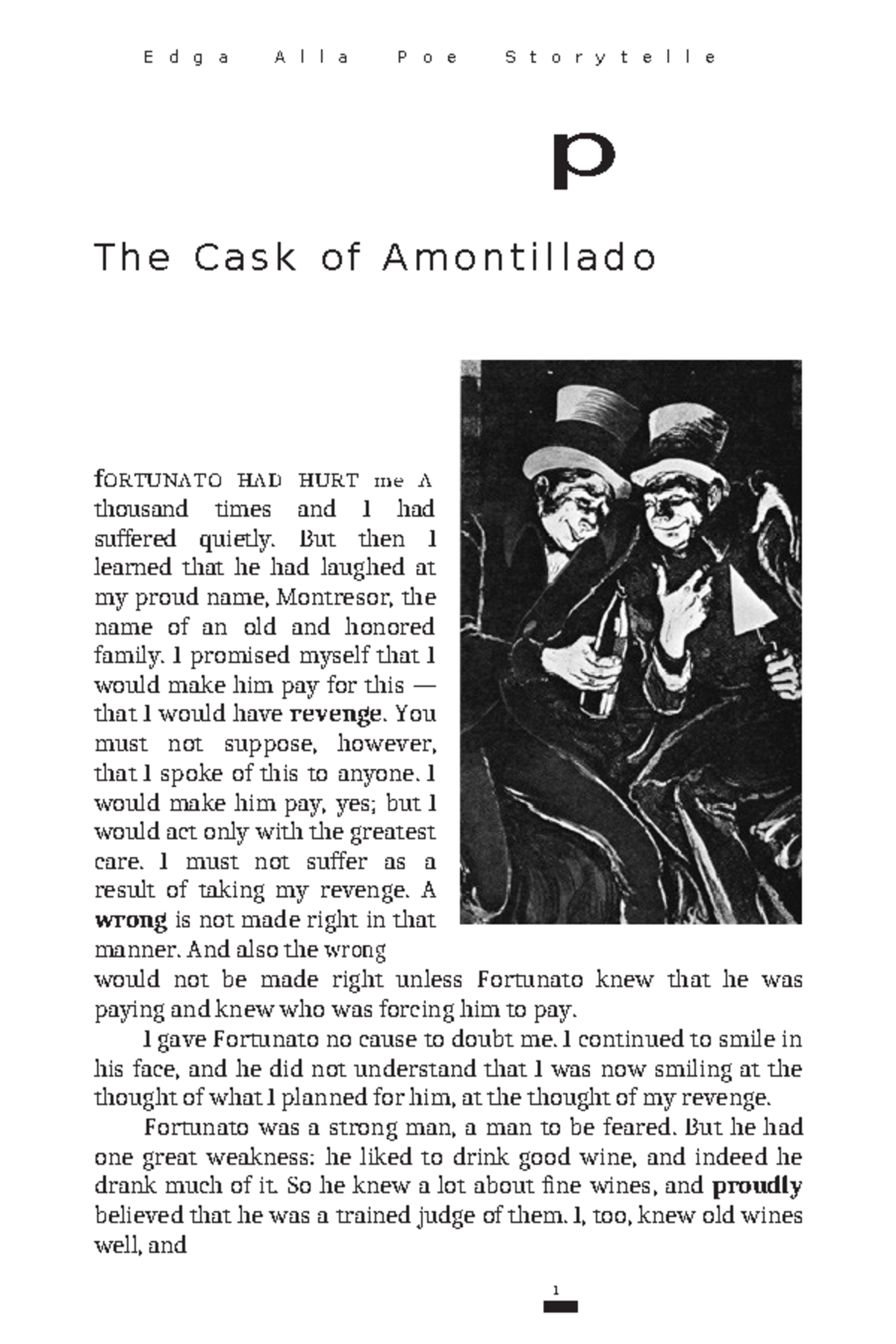 The cask of amontillado - E d g a r A l l a n P o e : S t o r y t e l l ...