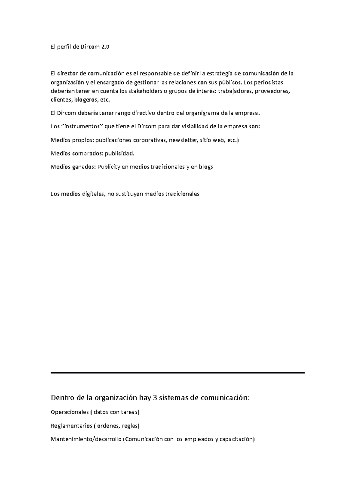 Resumen de los textos - El perfil de Dircom 2. El director de ...