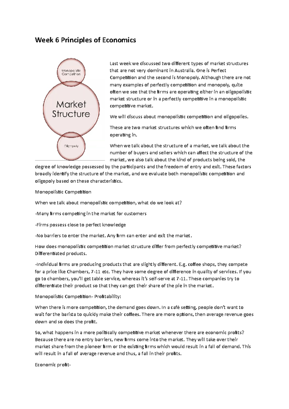 Week 6 Principles of Economics - Week 6 Principles of Economics Last ...