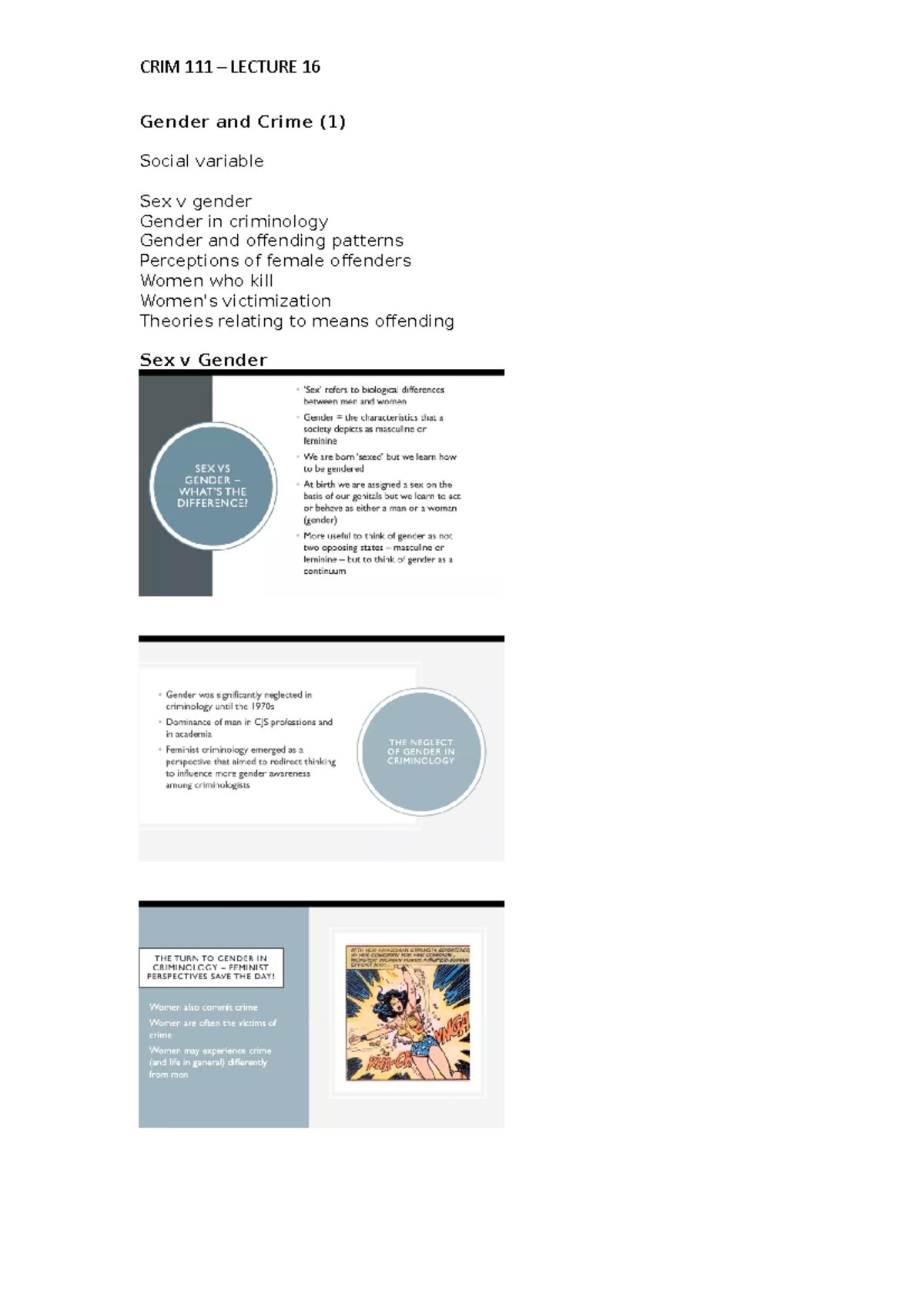 CRIM 111 – Lecture 16 - Introduction to Criminology - Victoria ...