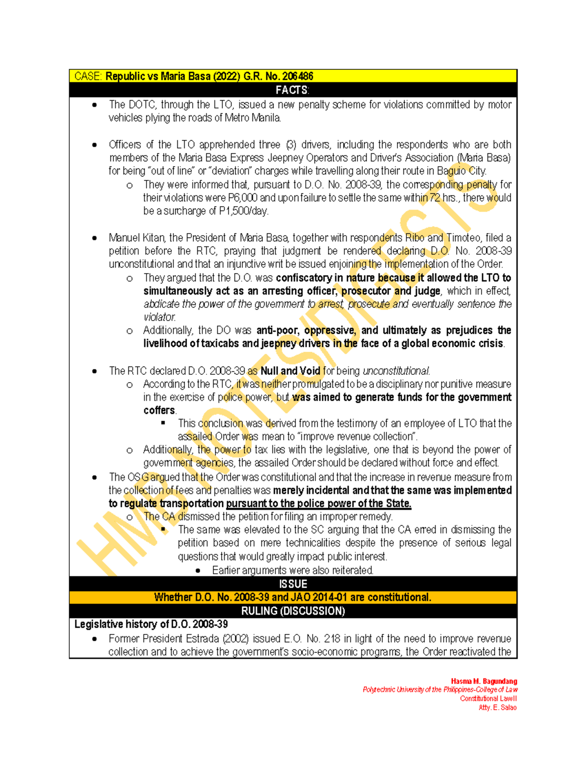 Republic vs Maria Basa - Summary Law - Hasma M. Bagundang Polytechnic ...