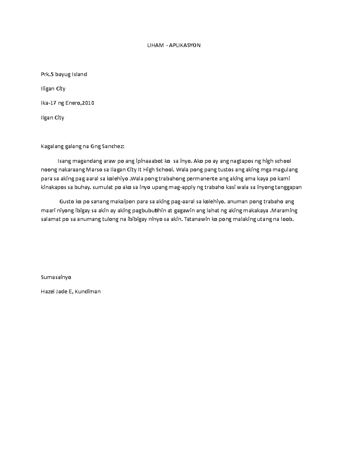 10 Liham - Aplikas-WPS Office - LIHAM - APLIKASYON Prk bayug Island ...