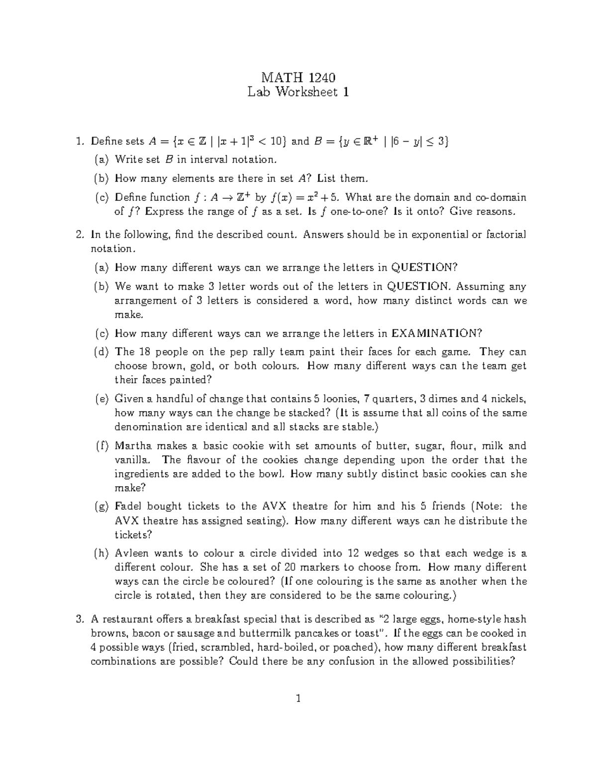1240-Worksheet 11 - Worksheet - MATH 1240 Lab Worksheet 1 Define setsA ...