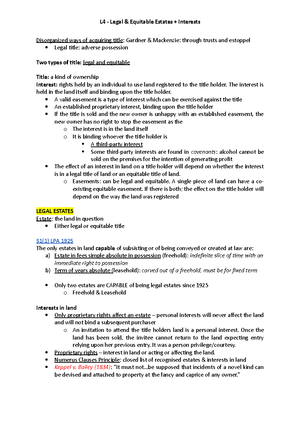 Land Law 6 (Co-ownership) - Land Law revision sheet – Co-ownership of ...