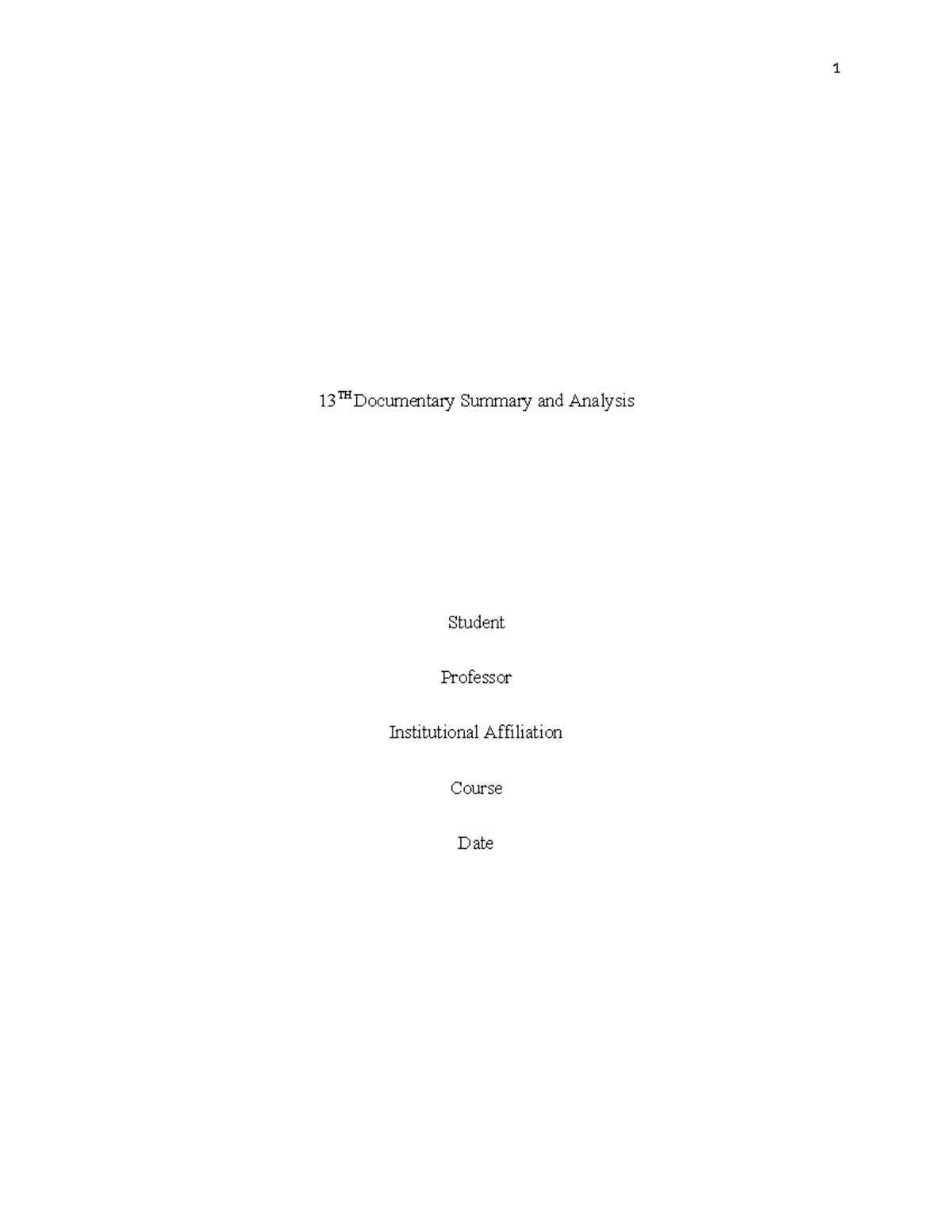 13th Documentary Summary and Analysis - 13 TH Documentary Summary and ...