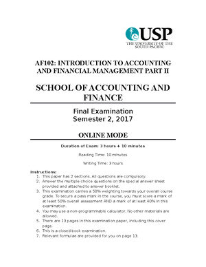 AF102 Course s1, 2022 - Draft - AF Introduction to Accounting and ...