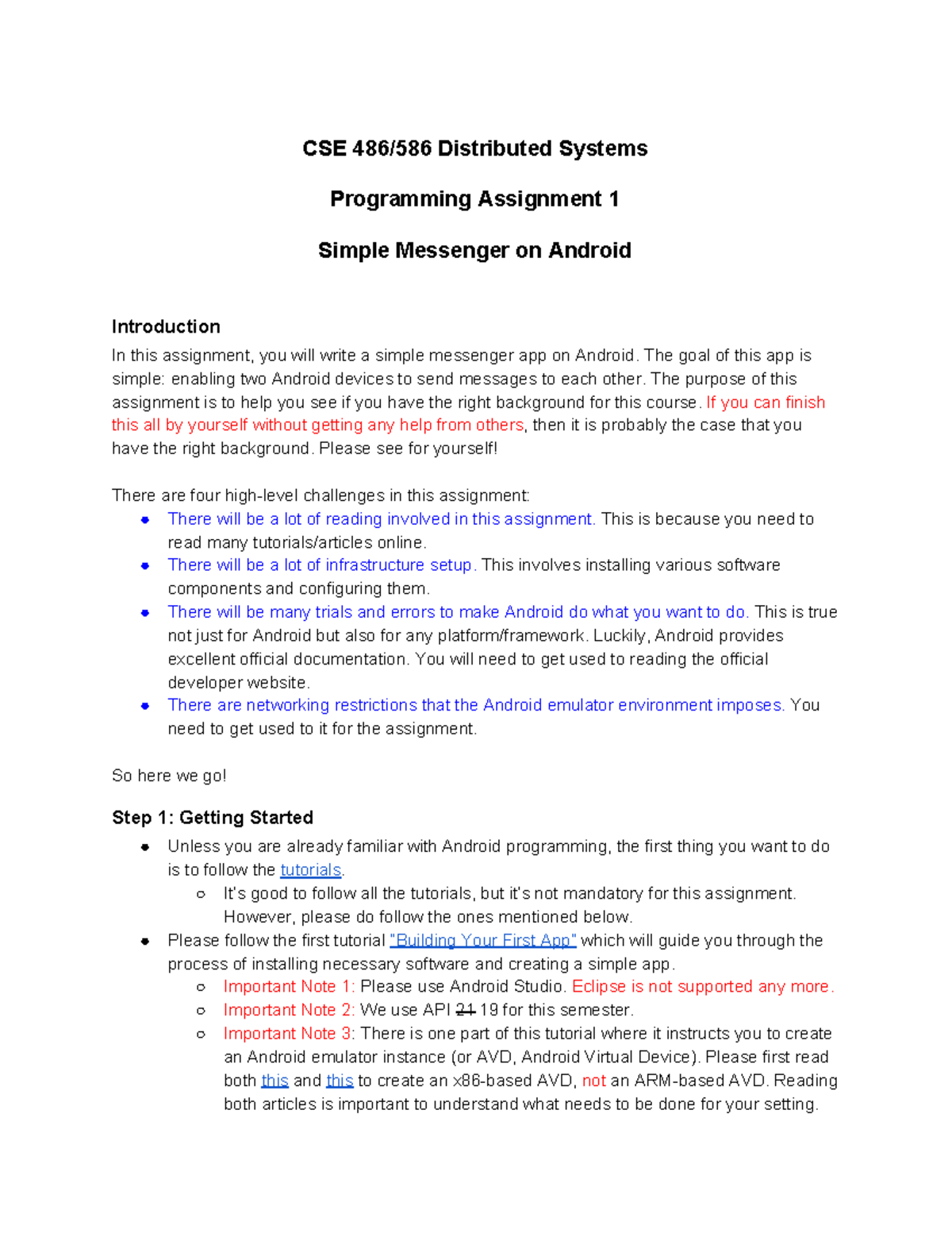 Programming Assignments 1 2a 2b 3 And 4 Cse 486 586 Distributed