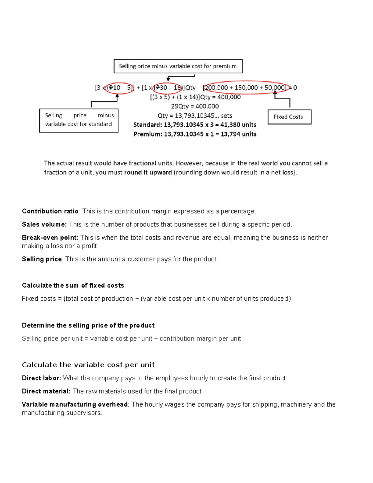 Contribution ratio - Sales volume: This is the number of products that ...
