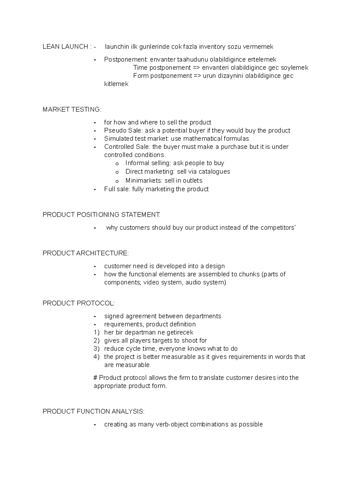 Product Recap - summary to read before the exam - LEAN LAUNCH ...