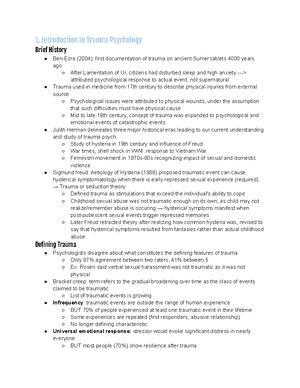 Introduction to Trauma Psychology - A (very) Brief History of Trauma ...