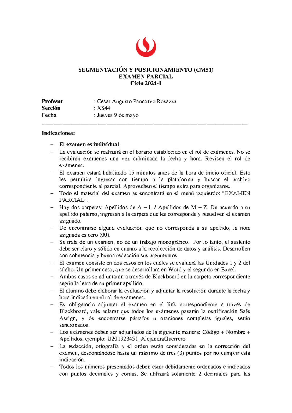 CM51-XS44 Segmentacion Y Posicionamiento- Parcial 2024 1 V2 ...