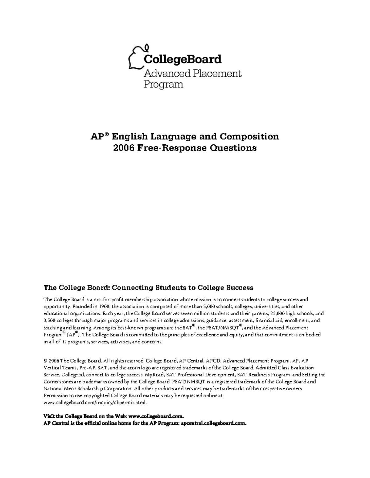 AP Prompt Pink Flamingo - AP English Language and Composition 2006 Free ...