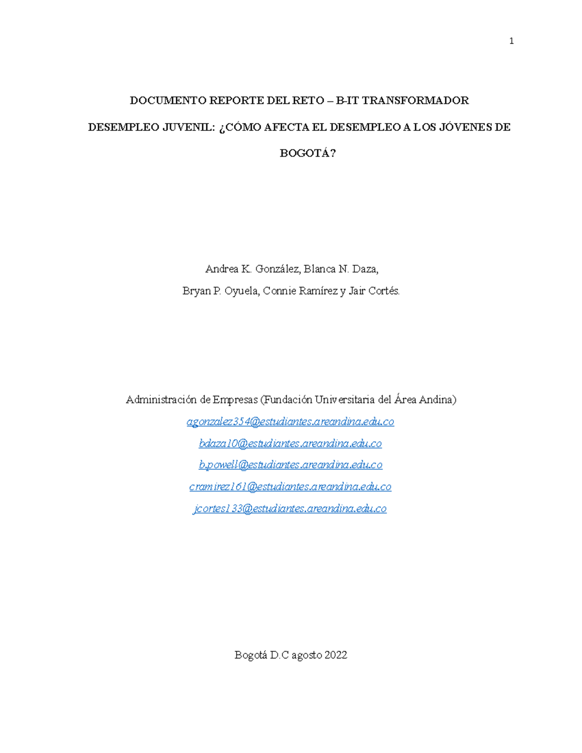 Reporte Do-It Transformador - DOCUMENTO REPORTE DEL RETO – B-IT ...