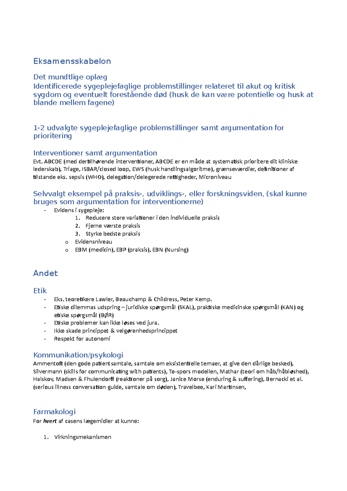 Eksamenscase-skabelon-2 - Eksamensskabelon Det mundtlige oplæg ...