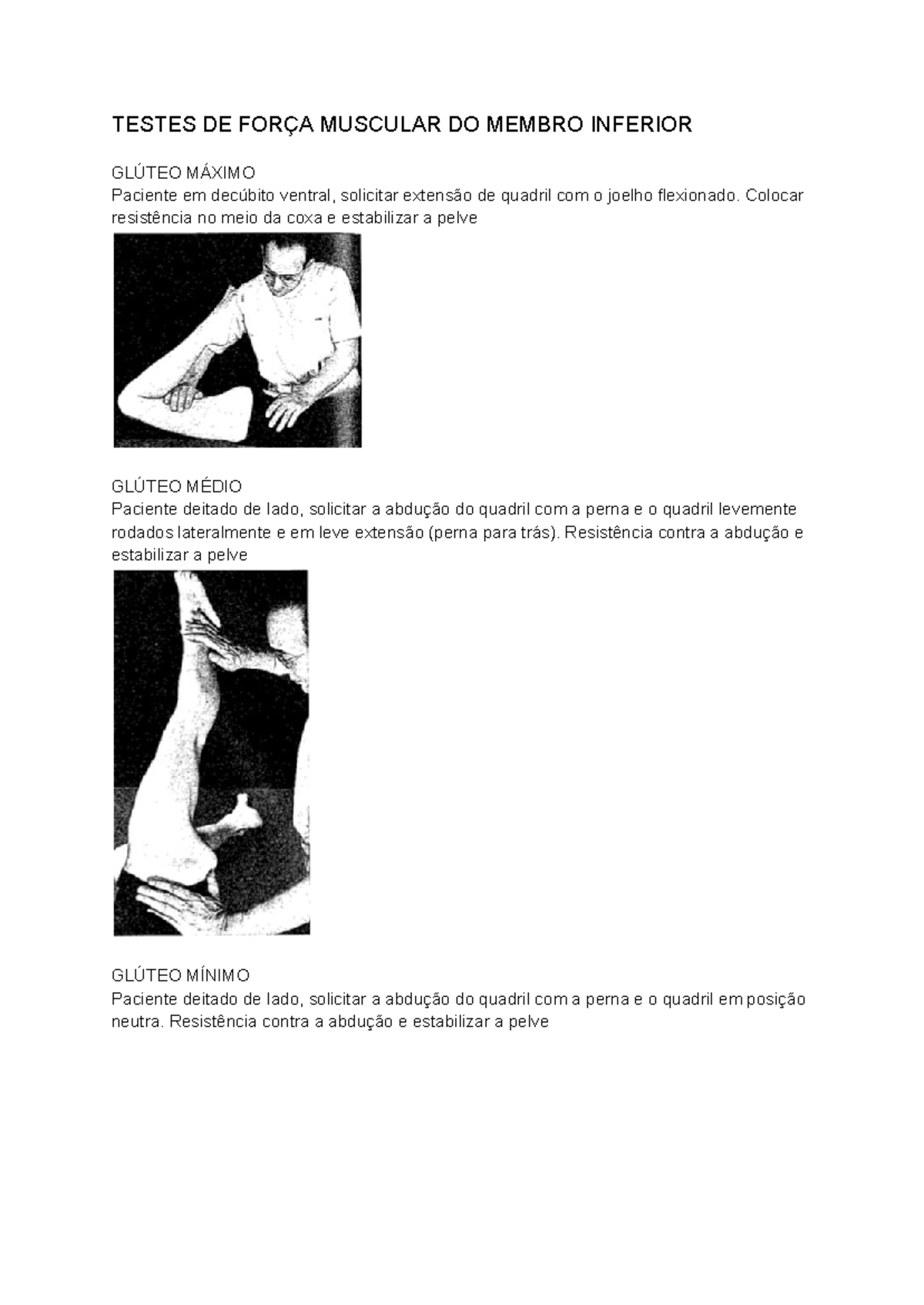 Testes Cinesio MI - boa - TESTES DE FORÇA MUSCULAR DO MEMBRO INFERIOR ...