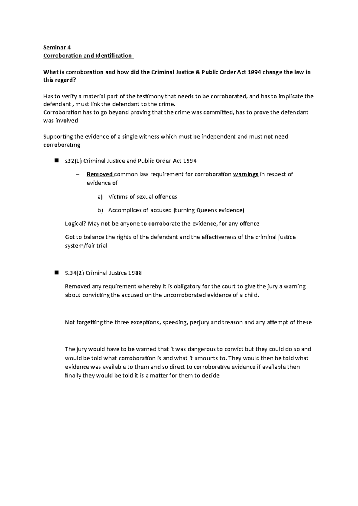 Seminar 4 - Seminar 4 Corroboration and Identification What is ...