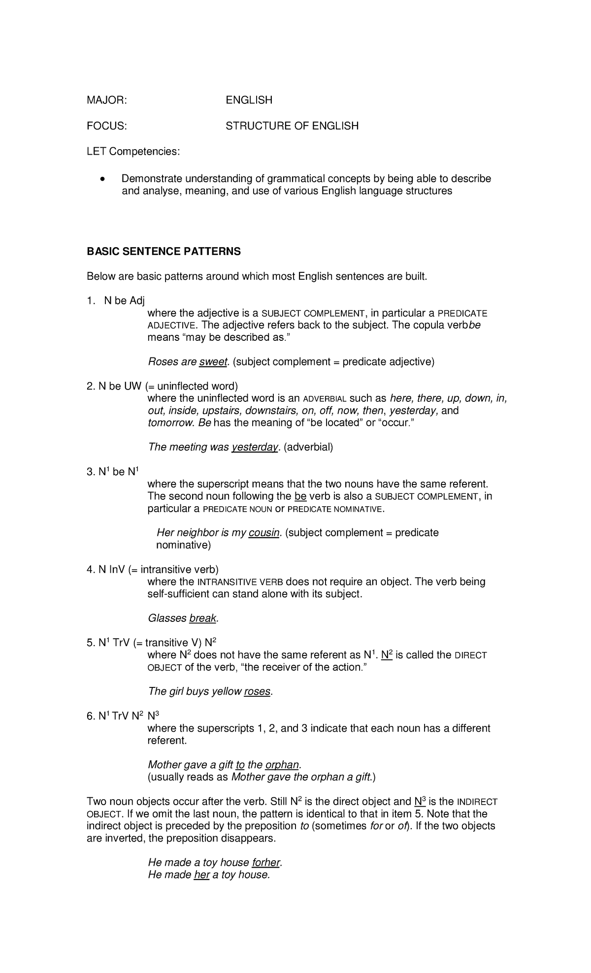 Bigbook-PNU - English topic notes - MAJOR: ENGLISH FOCUS: STRUCTURE OF ...