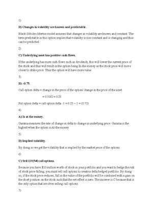 Practice Questions for Options and Derivatives part 1 - Easy to ...