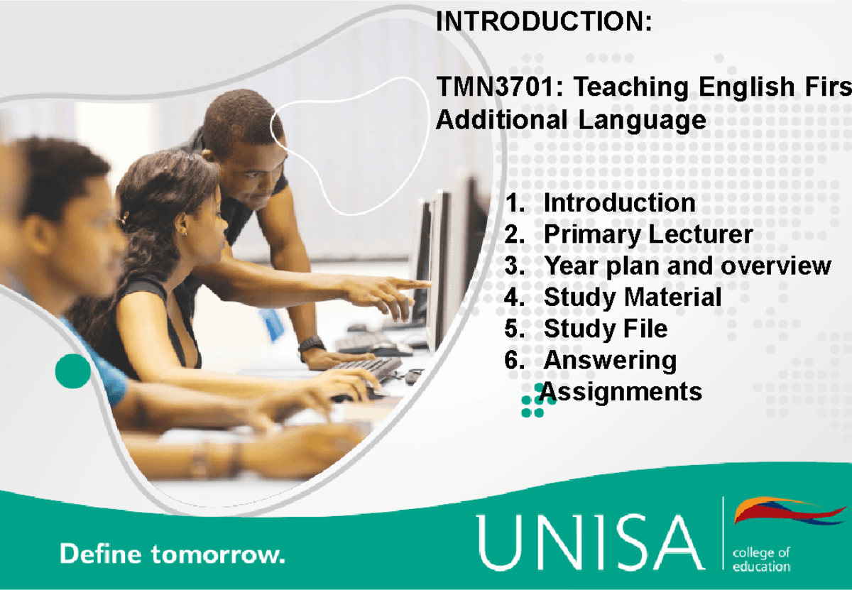 TMN3701 - Introduction pdf - INTRODUCTION: TMN3701: Teaching English Firs Additional Language 1 ...