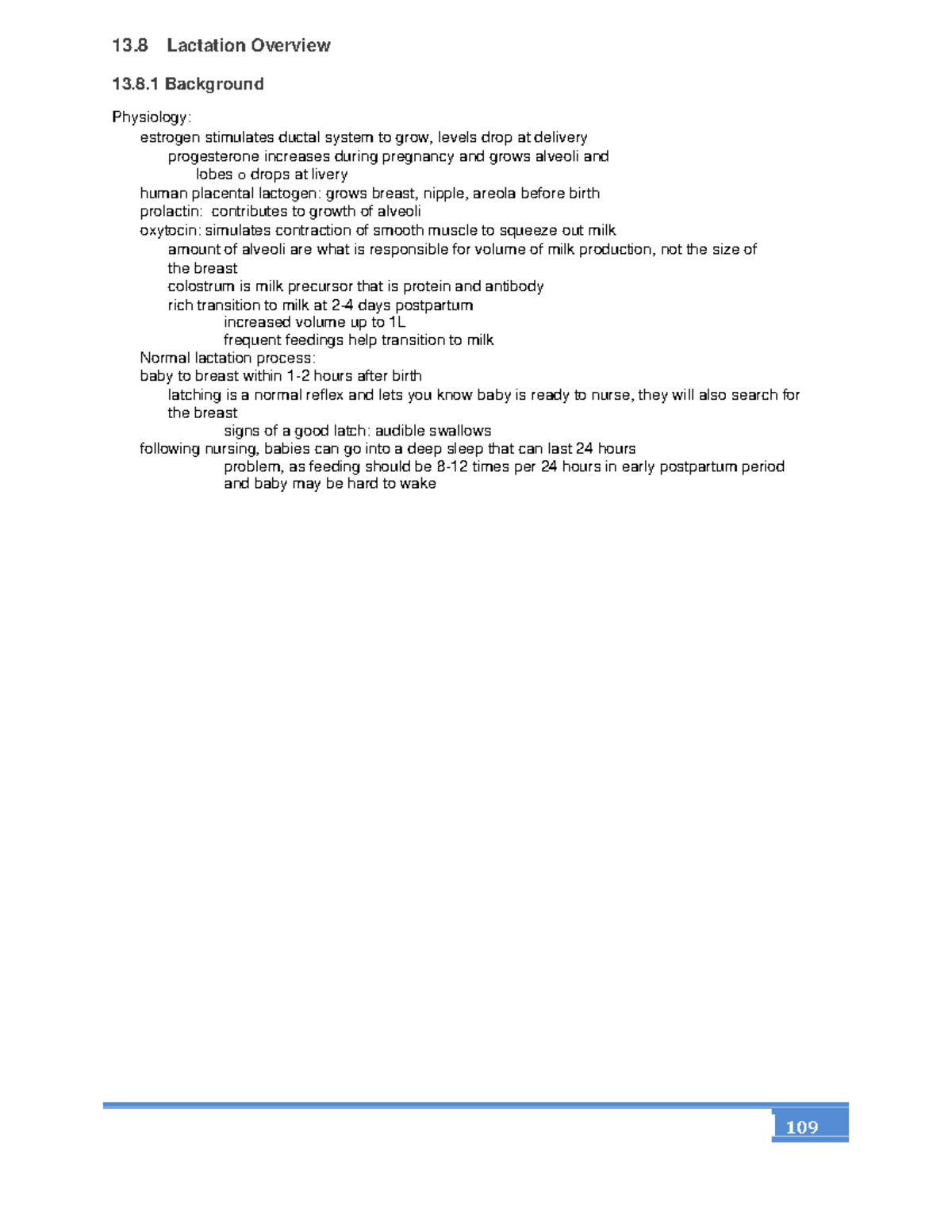 Lactation Overview - Studocu