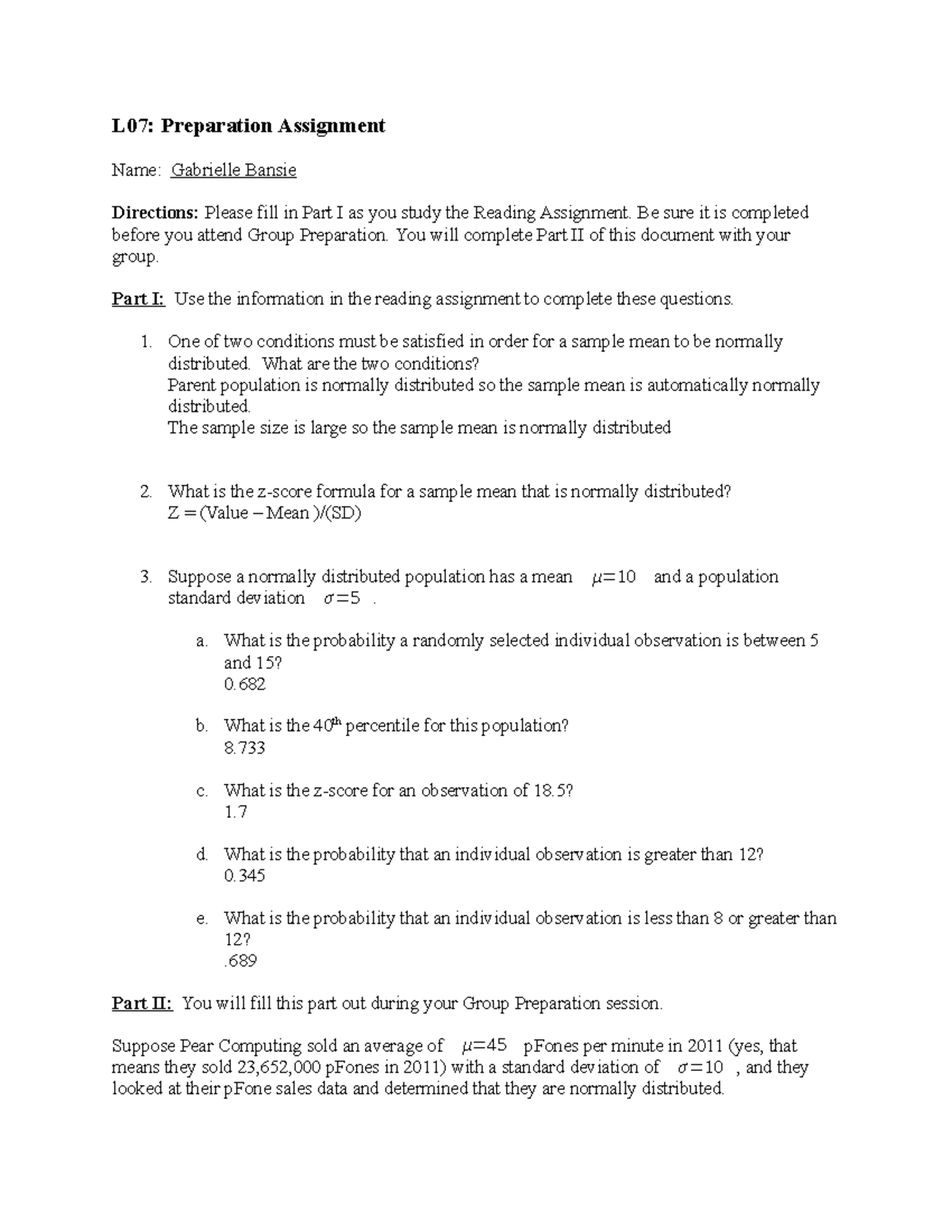 Week Three - Lesson Seven - Prep Assignment - L07: Preparation ...