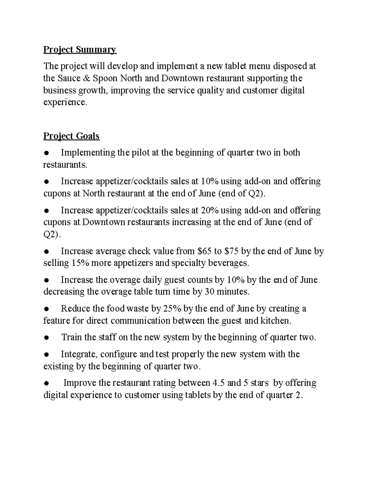 Pdfcoffee.com-peer-graded-assignment-activity-create-a-project-charter - Project Summary The ...