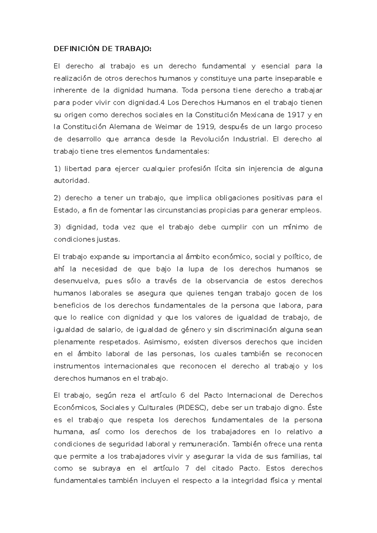 Definición DE Trabajo - DEFINICIÓN DE TRABAJO: El derecho al trabajo es ...