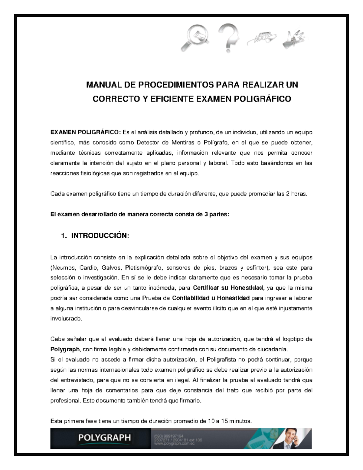 6. Manual Polygraph (desarrollo examen) - MANUAL DE PROCEDIMIENTOS PARA ...