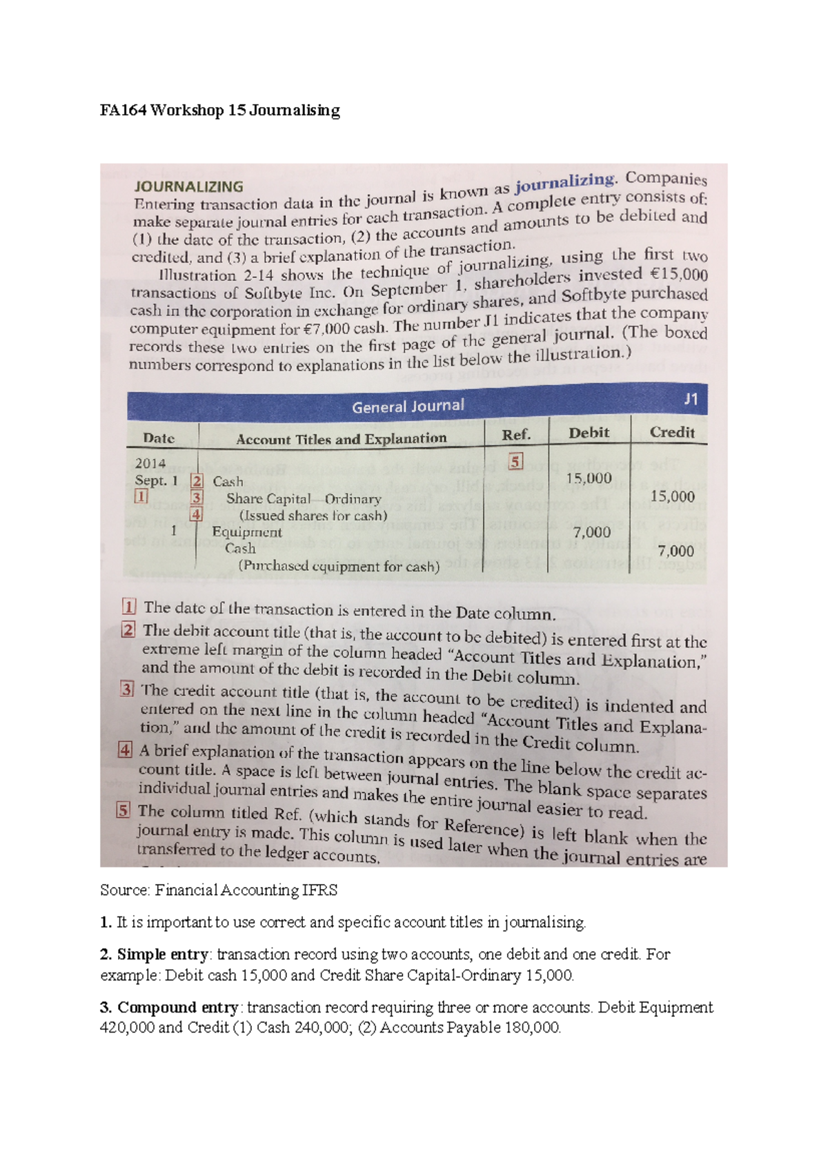 Workshop 15 Journalising - FA164 Workshop 15 Journalising Source ...