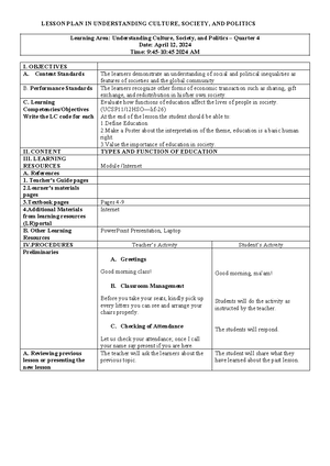 Human Biocultural Evolution - LESSON PLAN IN UNDERSTANDING CULTURE ...