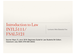 Introduction to sa law - INFL 5111 - Studocu