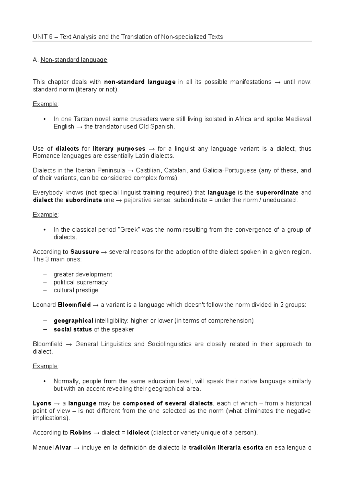 Tema6 - Lecture notes 6 - UNIT 6 – Text Analysis and the Translation of ...