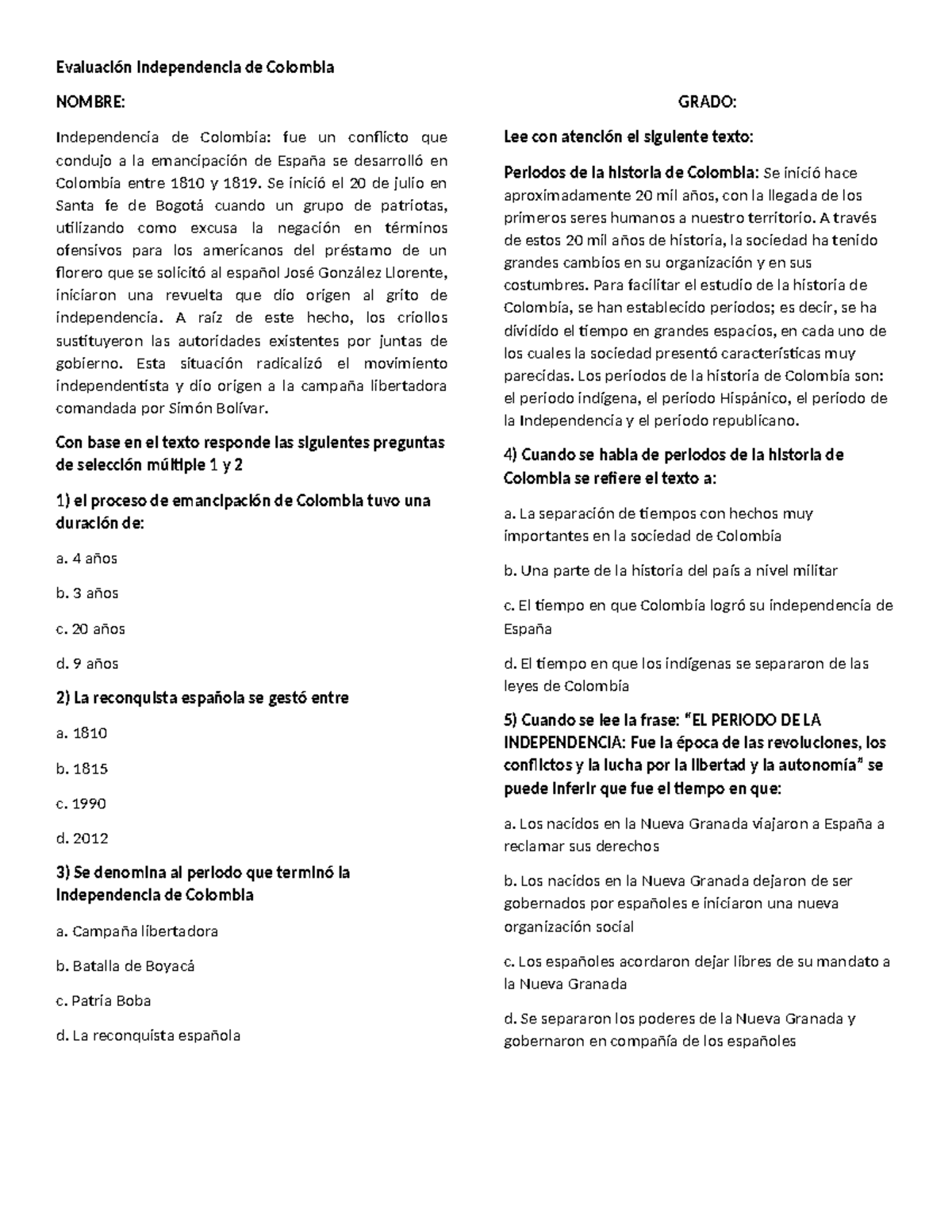 Evaluación Independencia de Colombia 2023 - Evaluación Independencia de ...