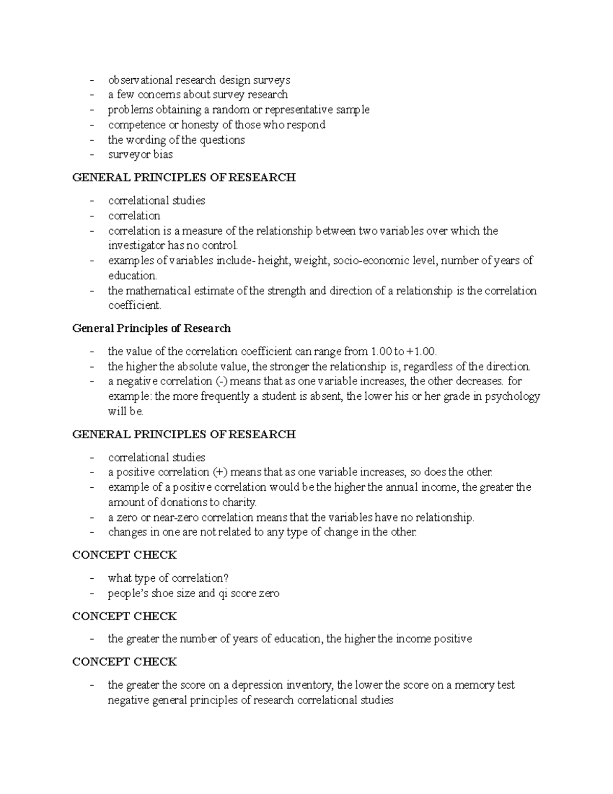 General Principles OF Research Notes 4 - observational research design ...