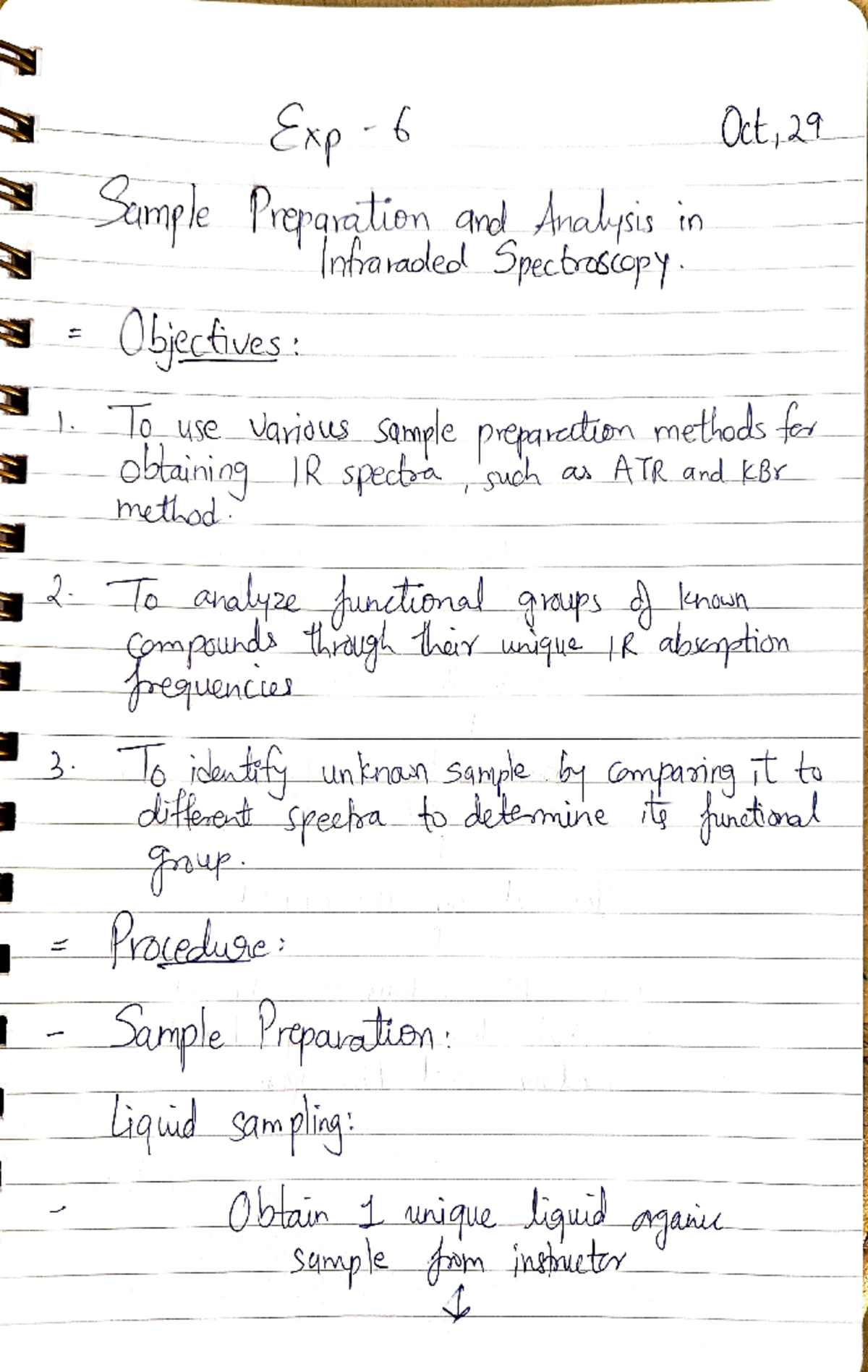 Exp 6 Prelab IR - Infraraded spectrum practical for analytical instrumental chemistry - Sample ...