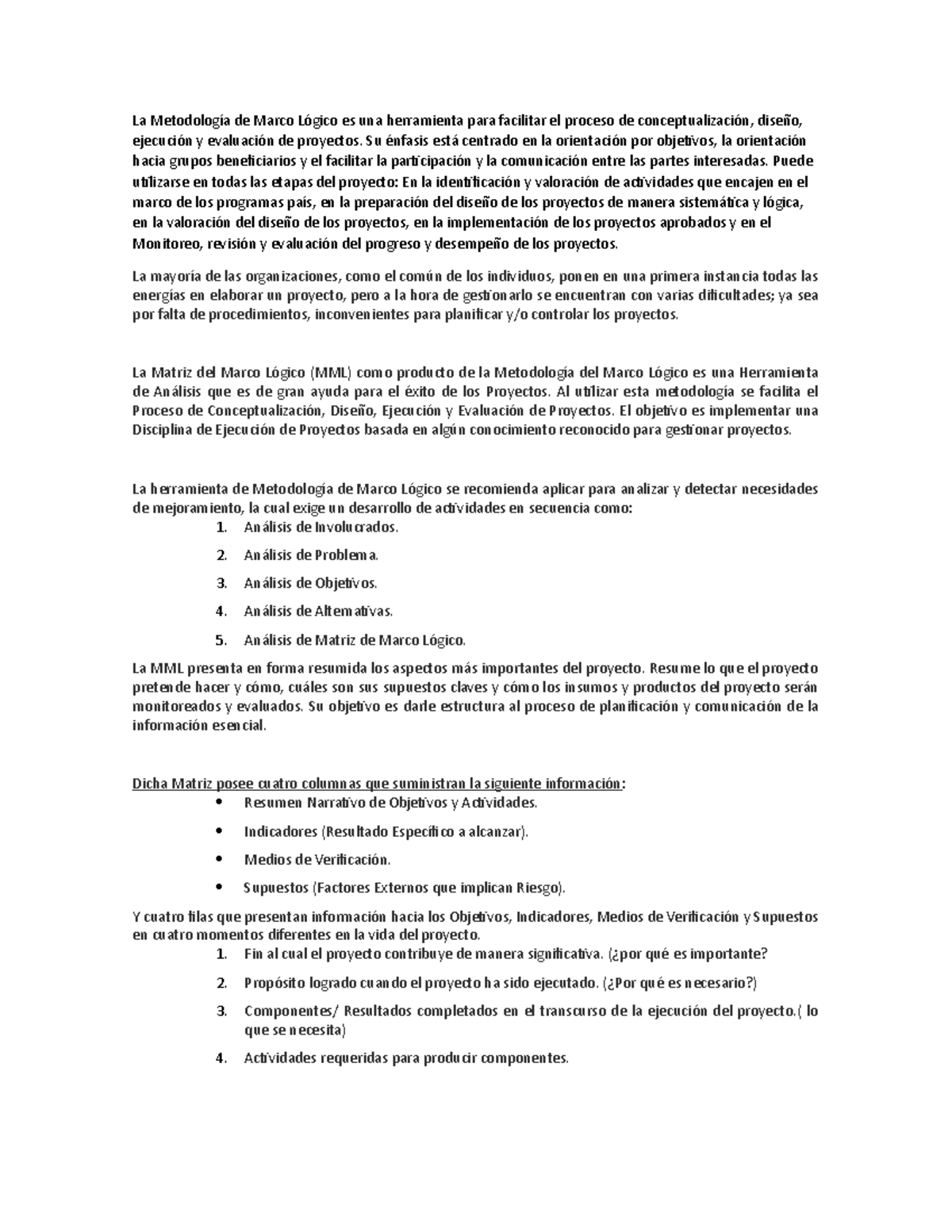 La Metodología de Marco - La Metodología de Marco Lógico es una ...