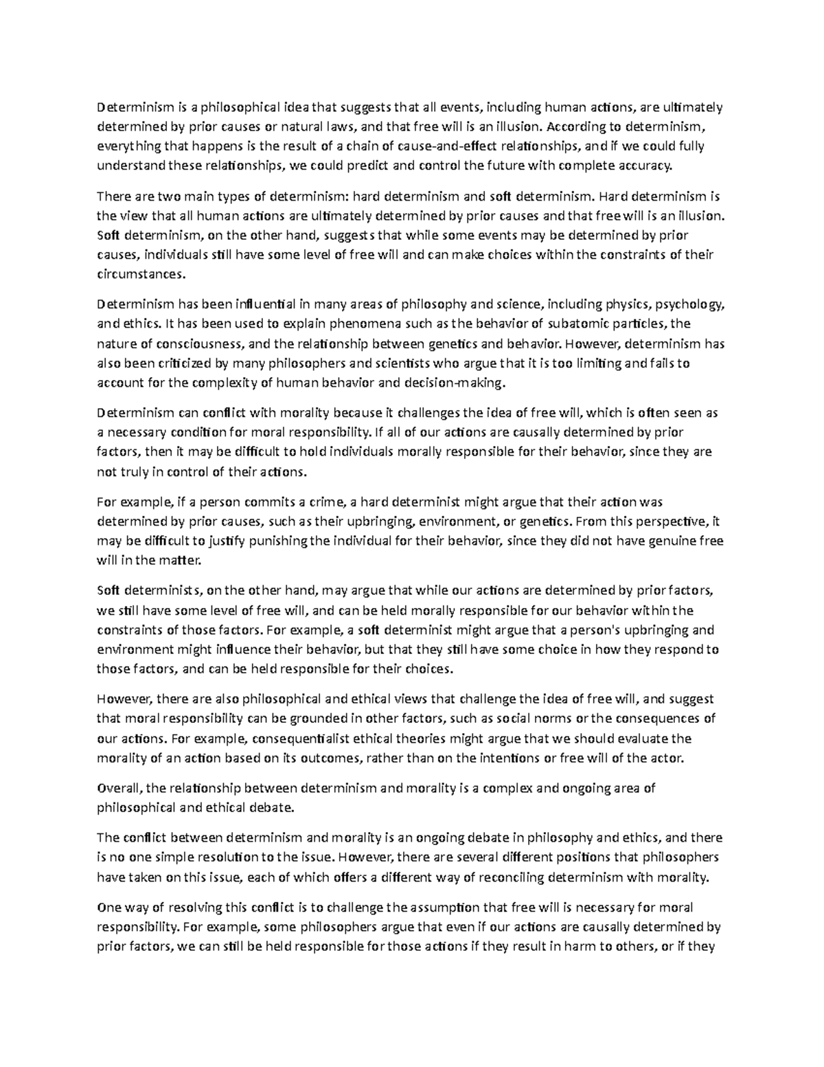 Determinisim - Brief overview, problems with Free Will - Determinism is ...