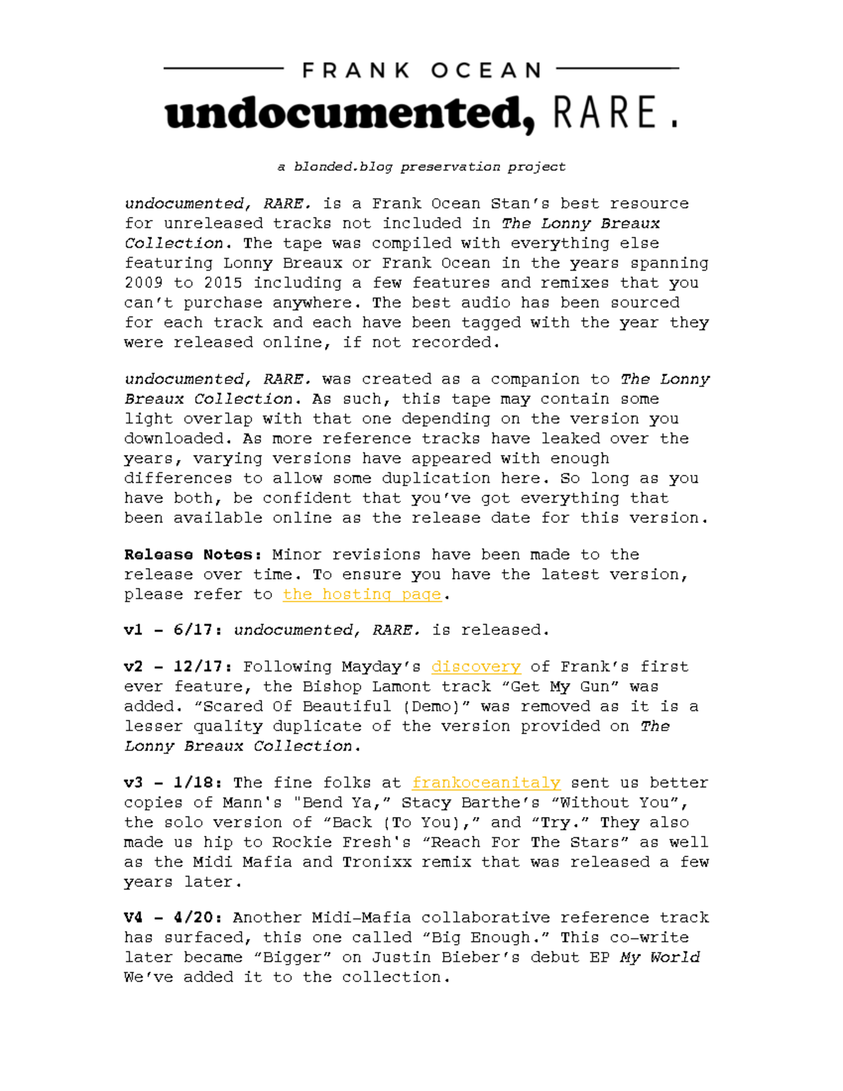 About The Collection - Randlm - a blonded preservation project ...